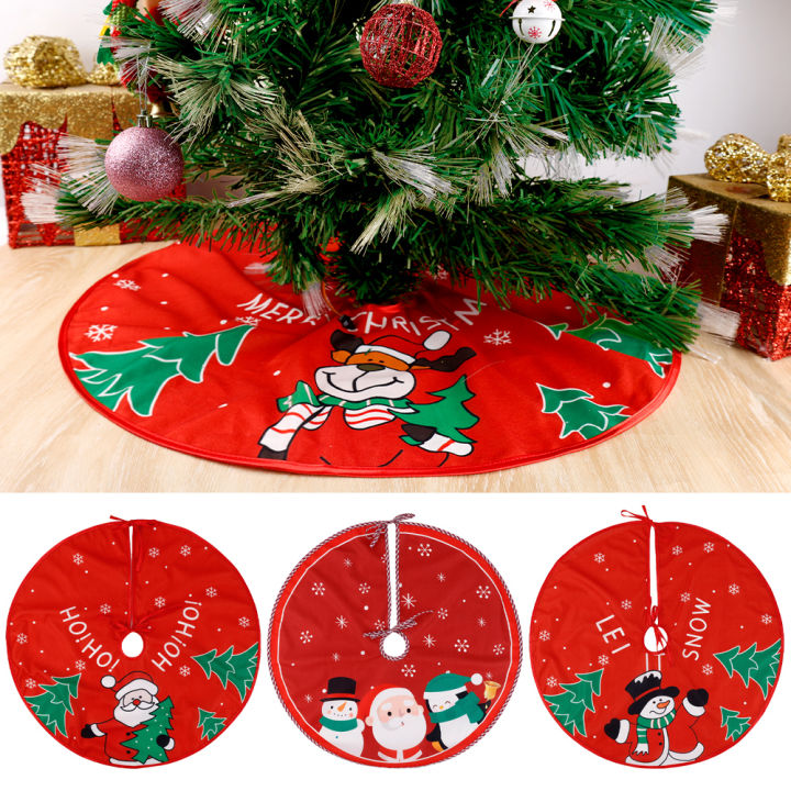 62cm/90cm/100cm Christmas Tree Skirt Santa Claus Xmas Tree Cover Base ...