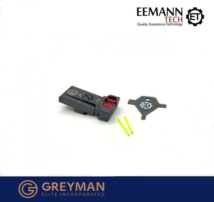 EEMANN TECH ADJUSTABLE REAR SIGHT WITH FIBER OPTICS FOR CZ 75 TACTICAL ...