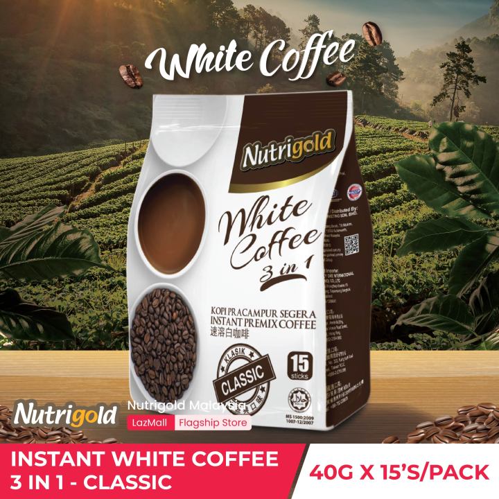 NUTRIGOLD Instant White Coffee 3 in 1 - Classic (40g x 12 sticks / Pack ...