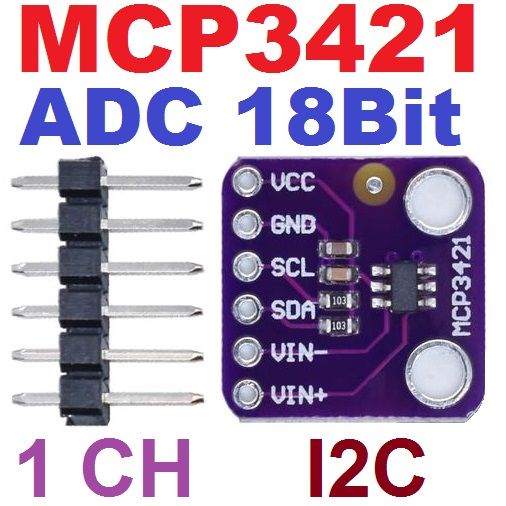 MCP3421 ADC 1CH 18bit Delta Sigma I2C interface module | Lazada.co.th