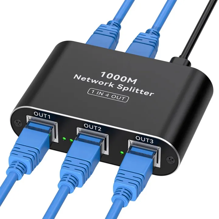 Gigabit Ethernet Network Switch 1000Mbps RJ45 LAN Splitter 1 to 4 ...