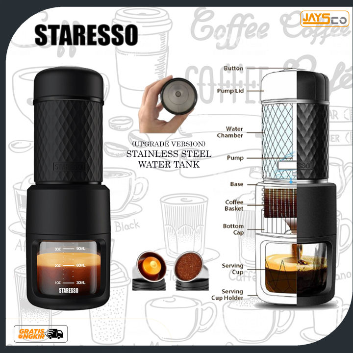 Staresso SP-200 Black White Manual Handy Espresso Coffee Maker SP200 ...