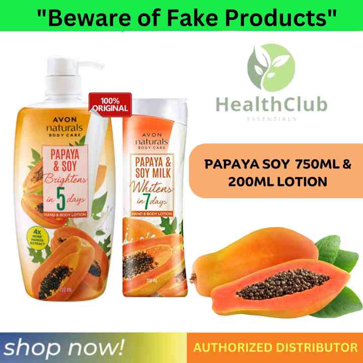 Avon Naturals Lotion 750ml Papaya & Soy Milk Hand & Body Lotion | Lazada PH