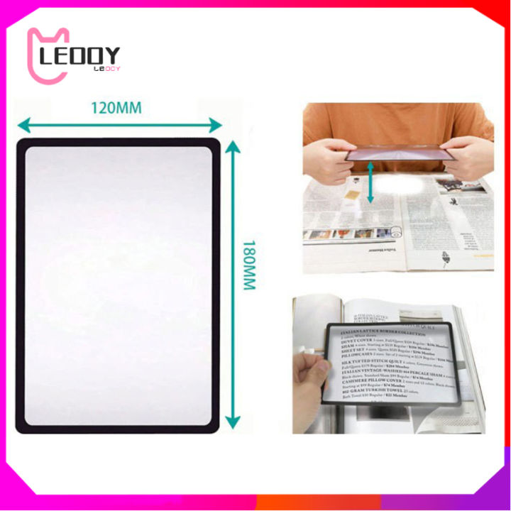 PVC Magnifier Sheet X3 Book Page Magnifying Reading Glass Lens Elderly ...