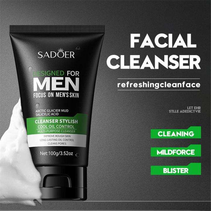 NIKUNX SADOER Men's Facial Cleanser 100g Cool Cleanser For Men Deep ...