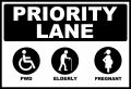 SIGN PRIORITY LANE SIGNAGE PVC TYPE OR PLASTIC LAMINATED WATERPROOF AND ...