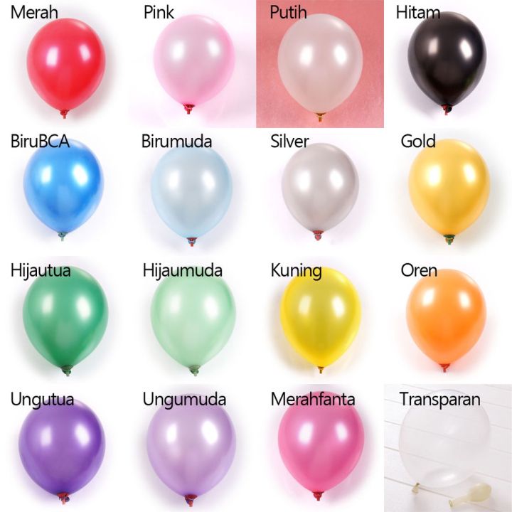balon latex metalik isi 50pcs - balon metalik - balon latex metalik ...