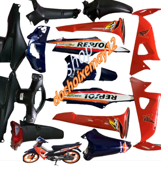 (TẶNG TEM ) Dàn áo xe wave rs -wave REPSOL - S100 -wave các đời 2006 ...