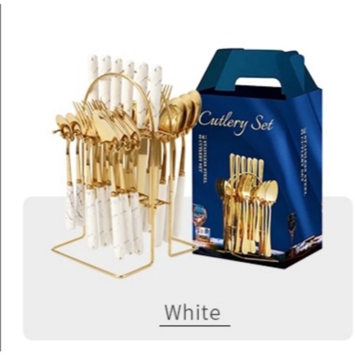 NEW ITEM - Sendok Set Cutlery Marble Sultan Elegan & Eksklusif Hampers ...