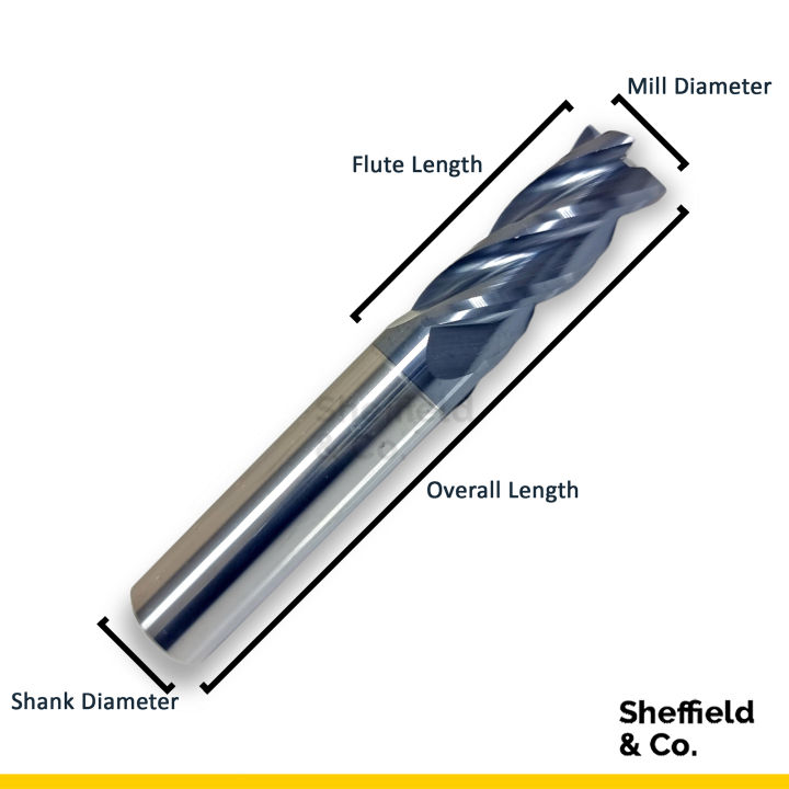 Carbide End Mill, 4 Flute, HRC45 (1mm, 1.5mm, 2mm, 2.5mm, 3mm, 3.5mm ...