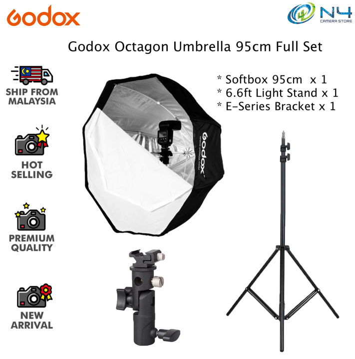 Godox 95cm 37.5'' Octagon Softbox Light Stand Type-B Hot Shoe Holder ...