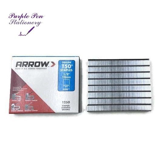 ARROW 508 Genuine T50 1/2-Inch 12mm (1250 pieces Staples) | Lazada PH