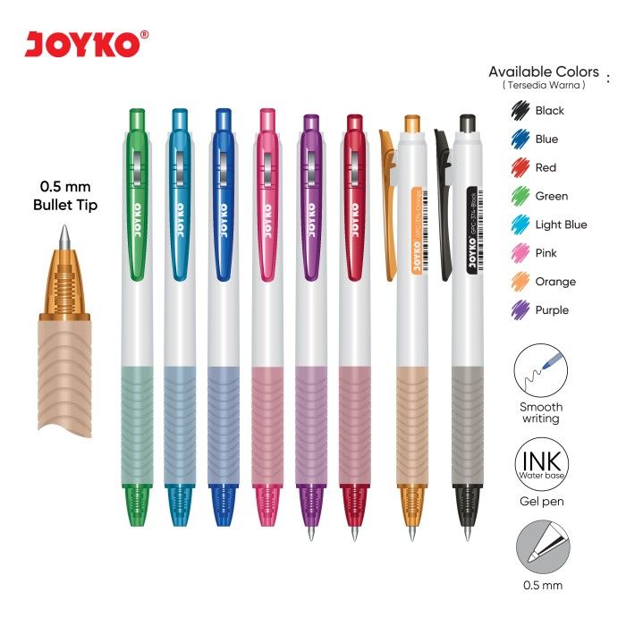 Color Gel Pen Pulpen Pena Jel Warna Joyko GPC-374 0.5 mm | Lazada Indonesia