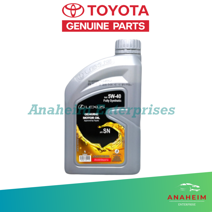 Toyota Lexus Motor Oil by Toyota SAE 5W-40 Fully Synthetic 1L - 08880-83716 | Lazada PH