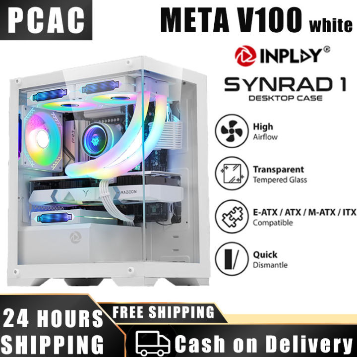INPLAY Pc Case with Fans Computer Gaming Desktop Matx Table Tempered ...