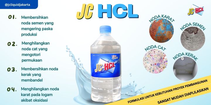 Cairan Pembersih Noda semen,Noda Cat, Noda Kerak - JC HCL 1 Liter | Lazada Indonesia