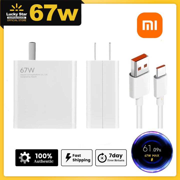 Original Xiaomi 33W/67W Fast Charger and 6A USB Type C Charging Cable ...