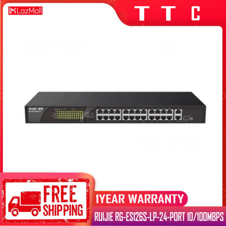 Ruijie RG-ES126S-LP - 24-Port 10/100Mbps PoE Unmanaged Switch (RG ...