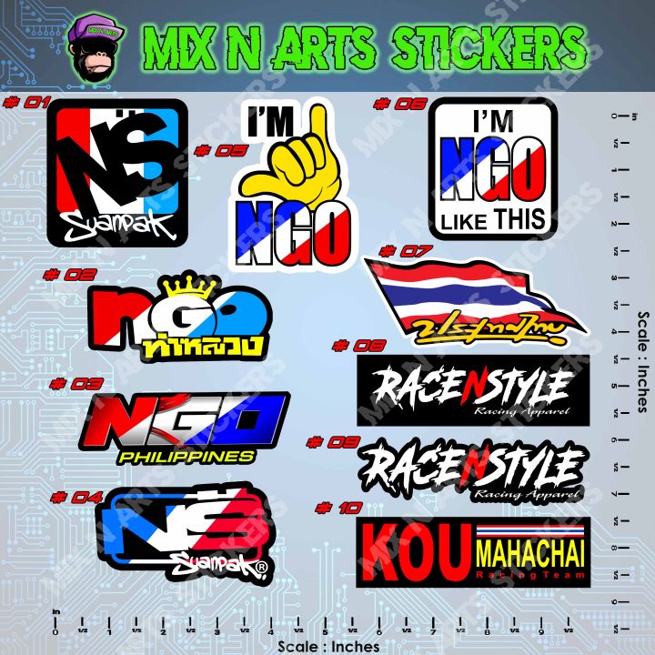 NGO RaceNStyle Laminated Vinyl Sticker SOLD PER PIECE | Lazada PH