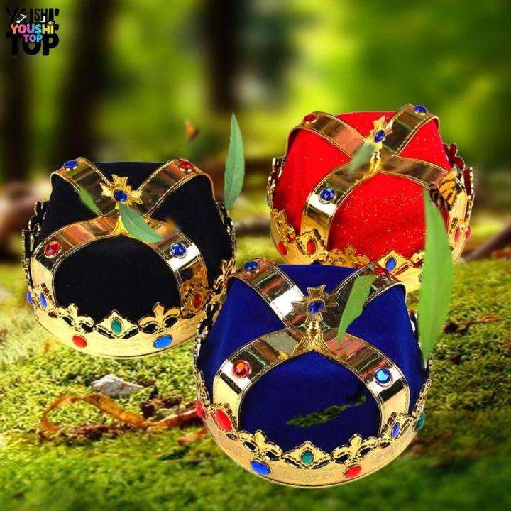 YOUSHI TOP Stage Show King Crown Hat Dress Up Head Decoration Prince ...