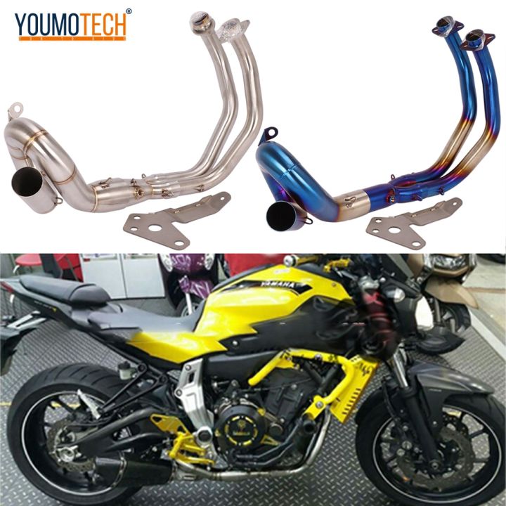 51MM Slip on For Yamaha MT-07 XSR700 FZ-07 yzf-r7 R7 2014-2022 Motorcycle Exhaust Slip-On Front ...