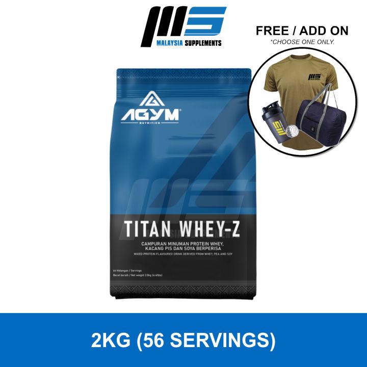 Agym Nutrition Titan Whey, (2KG) [FREE GIFT] - Protein, Halal Whey ...