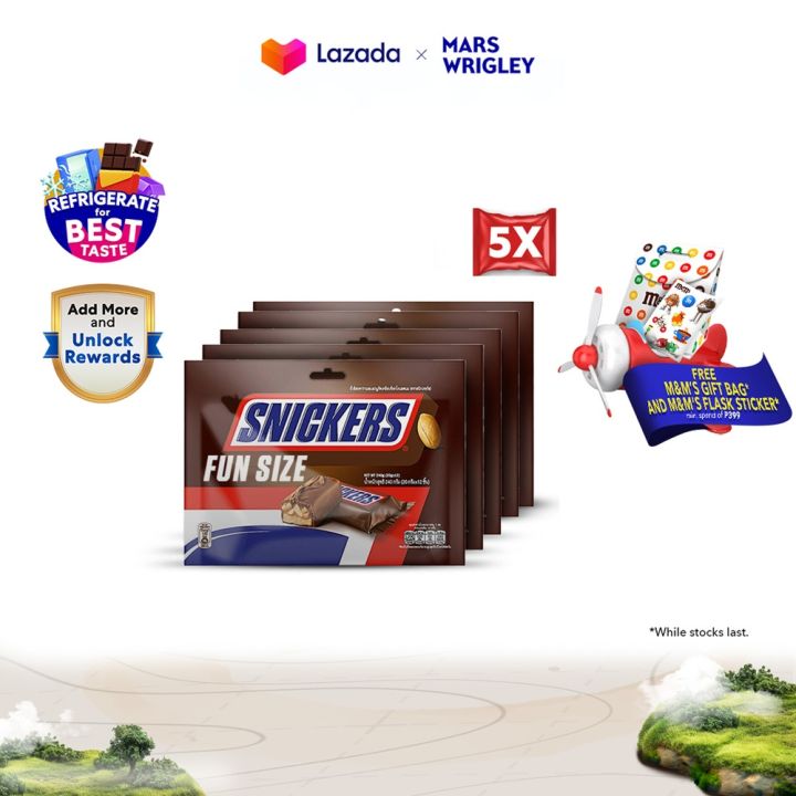 SNICKERS Classic Chocolate Bar Funsize 240g [Bundle of 5] | Imported ...