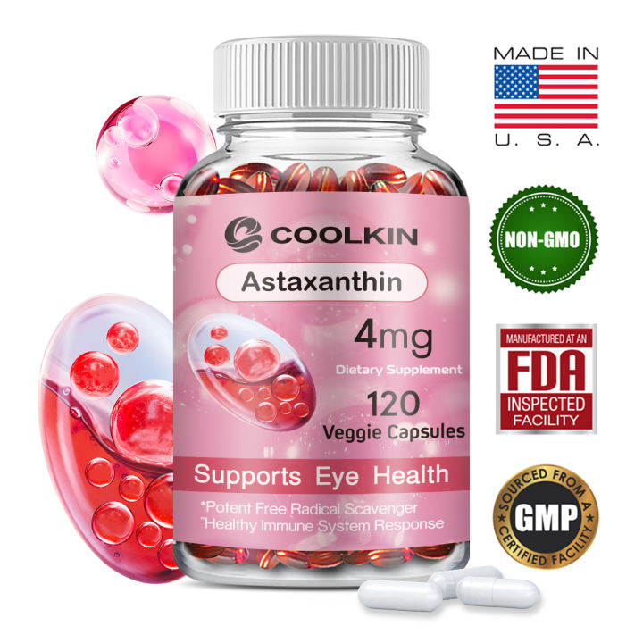 Coolkin Astaxanthin Supplement 4mg for Promoting Skin and Eye Health ...