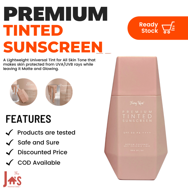 Fairy Skin Premium tinted Sunscreen SPF 50 PA ++++ Fairyskin Mattifying ...