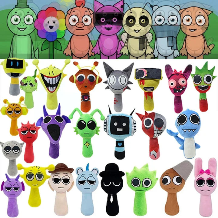 Horror Game Sprunki Plush Toys Oren Raddy Vineria Fun Bot Mr Sun ...