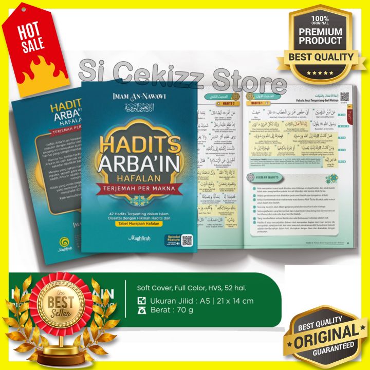 Kitab HADITS ARBAIN Hafalan Terjemah Per Makna ukuran A5 ORIGINAL ...