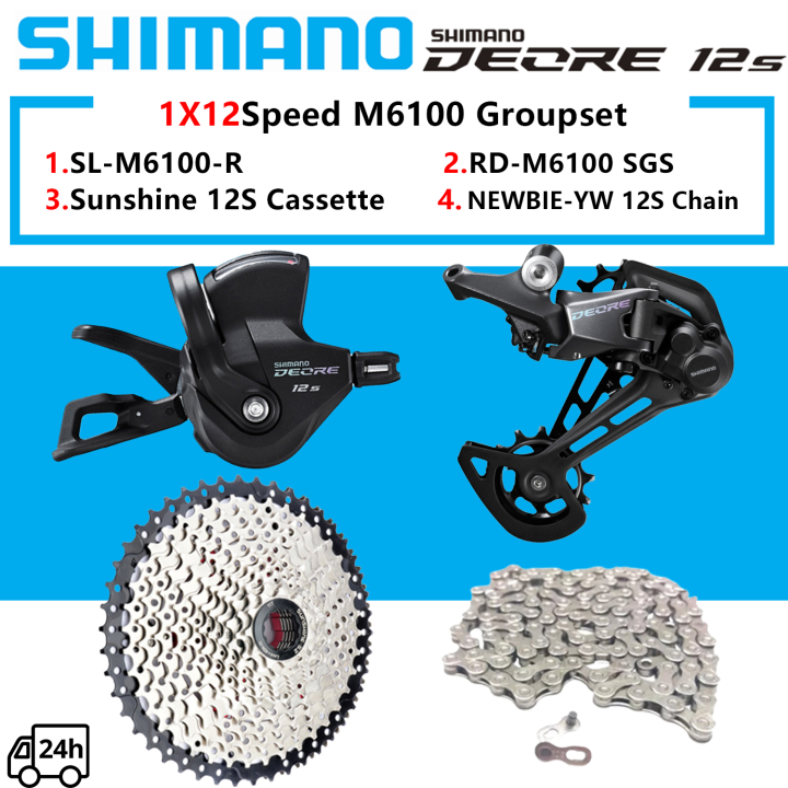 SHIMANO DEORE M6100 12 Speed Groupset 1X12 Speed Mountain Bike M6100 Right Shifter Rear ...