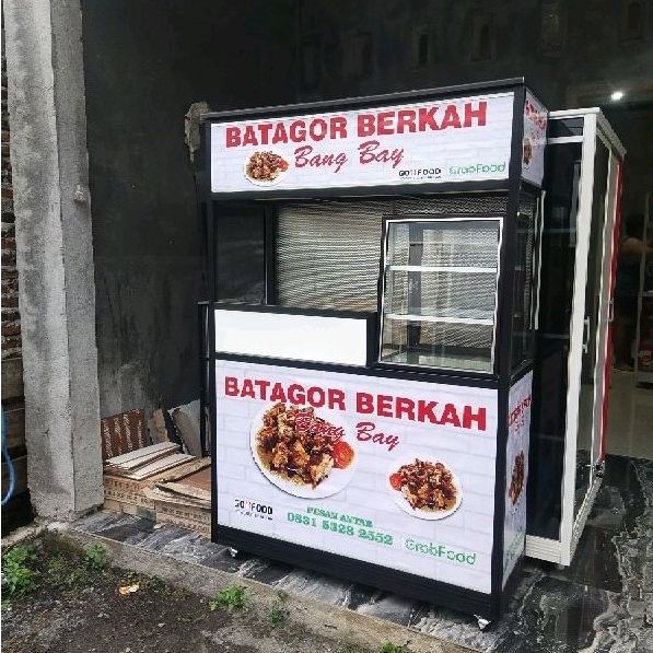 Gerobak alumunium / Booth fried chicken / Booth jualan / Booth ayam ...
