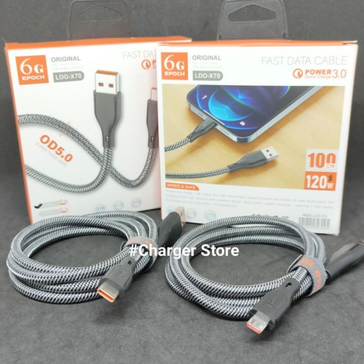 Kabel Data 120W 6A Micro USB - Type C ORIGINAL Fast Charging Cable ...