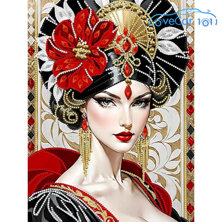 5D ตกแต่งผู้หญิงชุดภาพวาดเพชรสว่านแต่งเล็บพิเศษบางส่วนแบบทำมือ | Lazada.co.th
