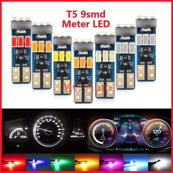Car Motorcycle T5 LED 9smd Meter LED Dashboard Light Wedge Instrument ...