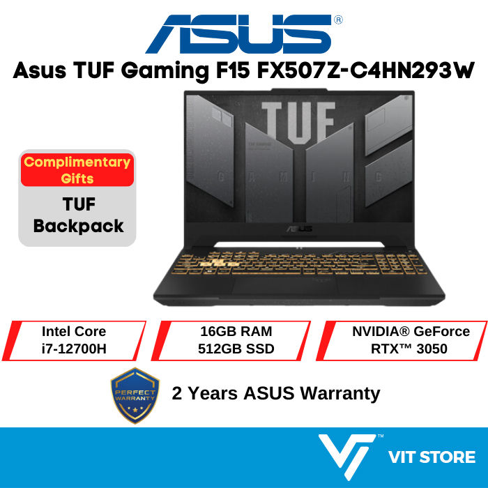 Asus TUF F15 FX507Z-C4HN293W 15.6" FHD 144Hz Gaming Laptop Gray Intel ...