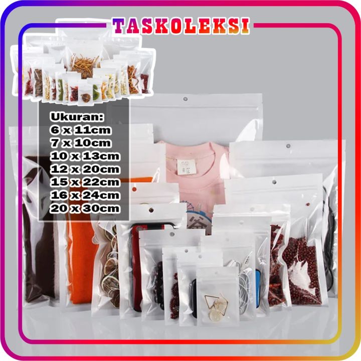 TK Plastik Klip Susu Plastic Ziplock Putih Packing Zipper Ukuran Zip ...