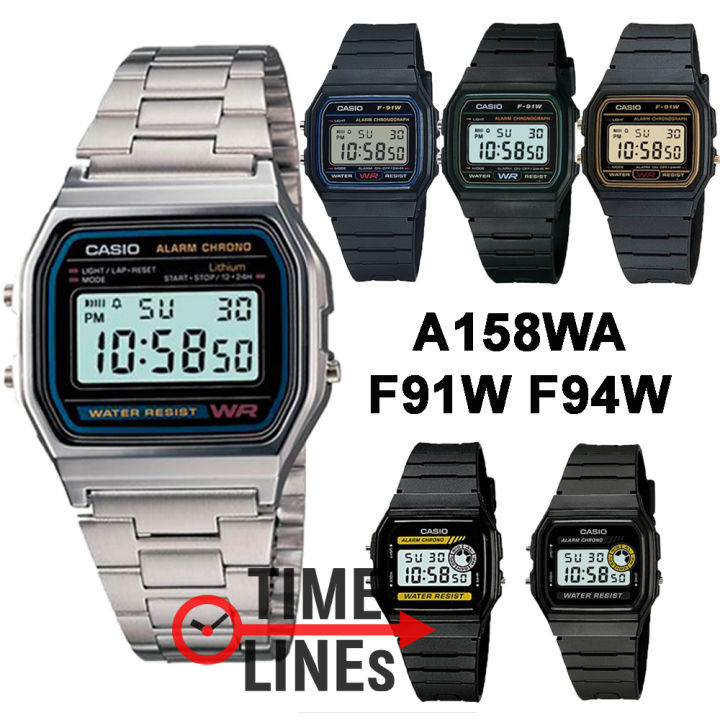 CASIO ของแท้ 100% นาฬิกาผู้ชาย รุ่น F91W F94WA A158WA-1DF ยอดนิยม อืด ...