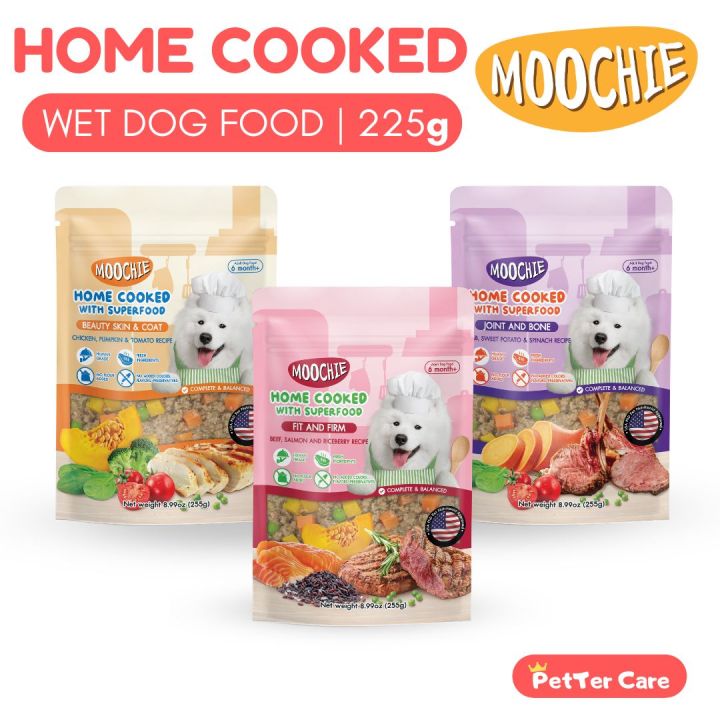 Moochie Home Cooked Wet Dog Food Assorted Flavors Resealable Complete ...