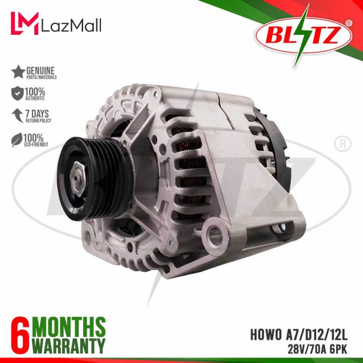 HOWO A7 D12 12L 28V/70A 6PK VG1246090017 BLITZ ALTERNATOR ASSEMBLY 6 ...