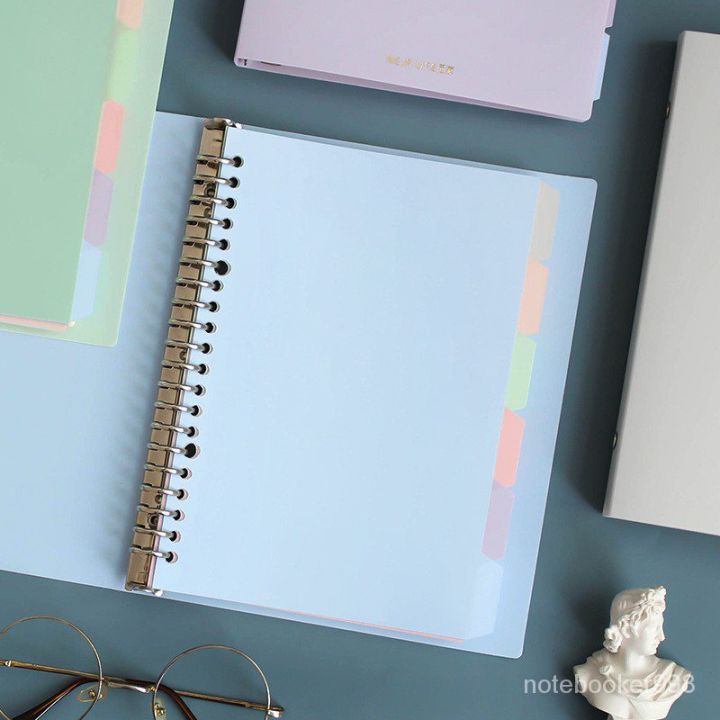 A5(20 holes)/B5(26 holes) Soft Pastel Color Binder Notebook Refillable ...
