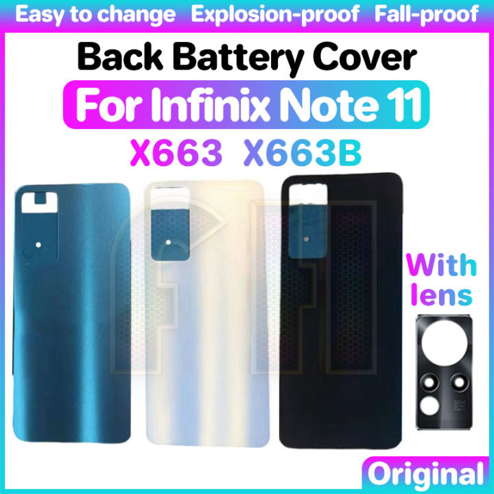 เคสกระจกฝาหลังปิดโทรศัพท์ด้านหลังสำหรับ Infinix Note 11 X663 X663B ...