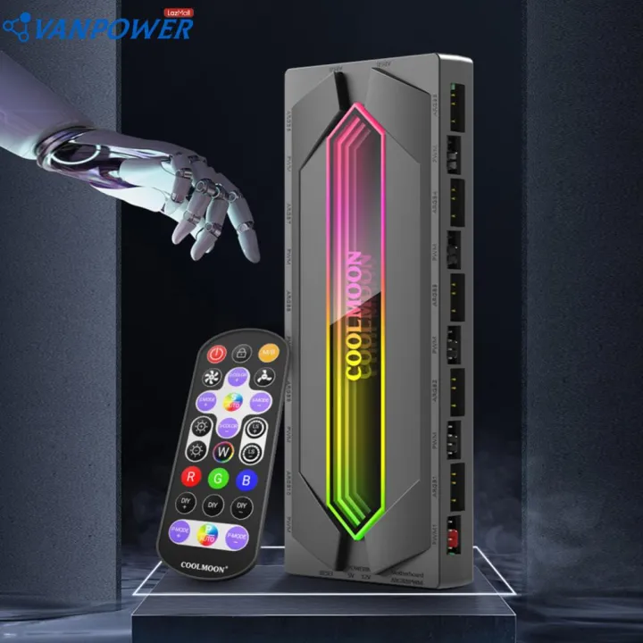 ARGB PWM Hub for PC Case RGB Fans with Splitter Function, Support for 3 ...