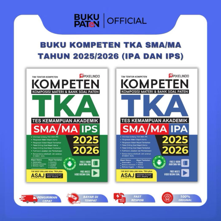 Buku TKA 2025/2026 SMA IPS Dan IPA / Kompeten Tes Kemampuan Akademik ...
