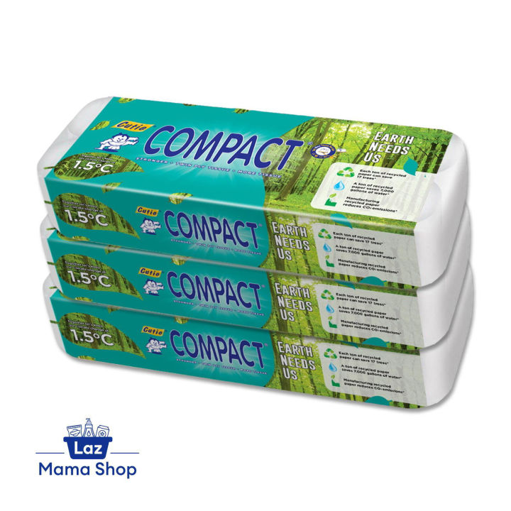Cutie Compact 3-in-1 3-Ply Toilet Roll - 30 Rolls (Laz Mama Shop ...
