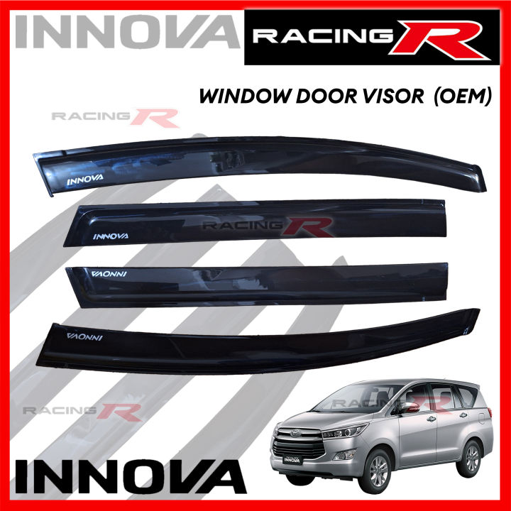 Toyota Innova 2016 to 2024 OEM / INJECTION Window Door Visor Black 2017 ...