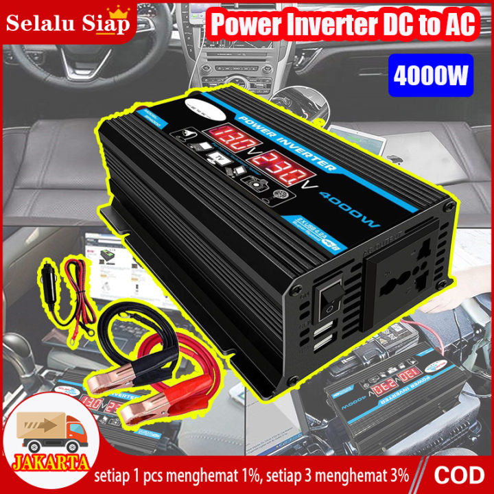 Inverter Frekuensi Tinggi Modifikasi Gelombang Sinus 4000W Inverter Pure Sine Wave DC 12V to AC ...
