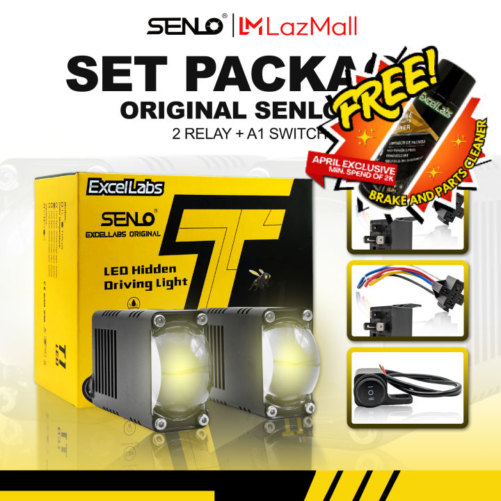 SET PACKAGE - ORIGINAL SENLO T1 LED HIDDEN DRIVING LIGHT V3, A1 Switch ...
