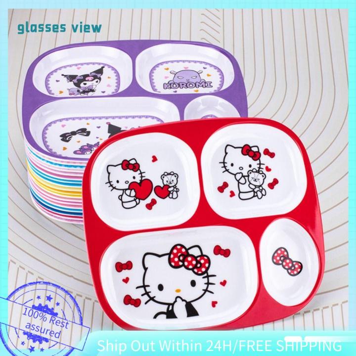 GLASSES VIEW Hello Kitty Dinner Plate Kuromi Sanrio Tableware Set 2024 ...